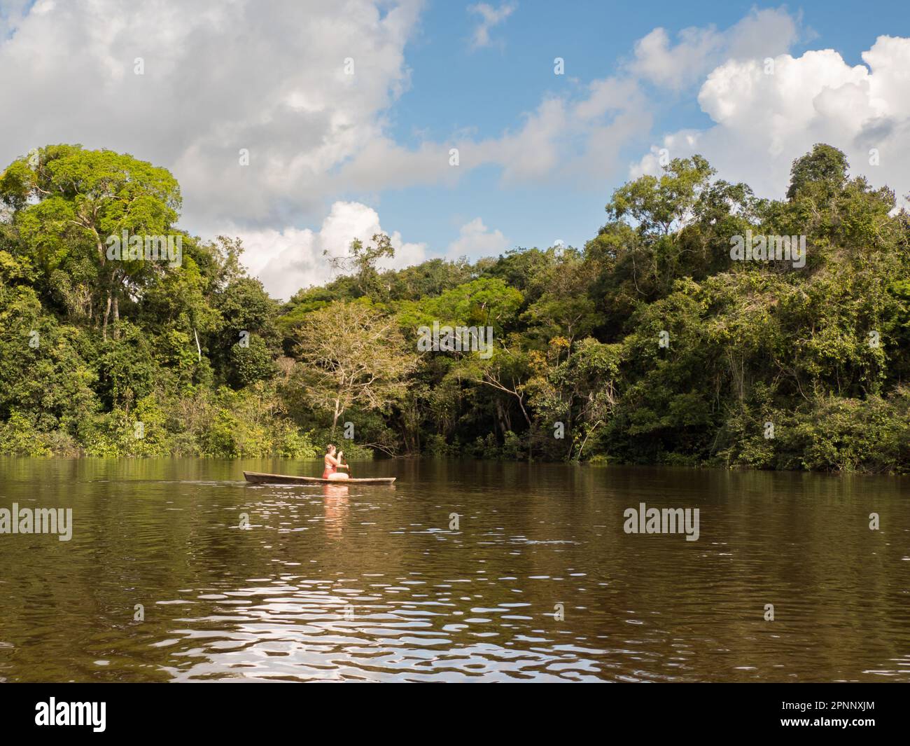 Laguna Onza, Brazil - December 2019: Caucasian woman swimming in the ...