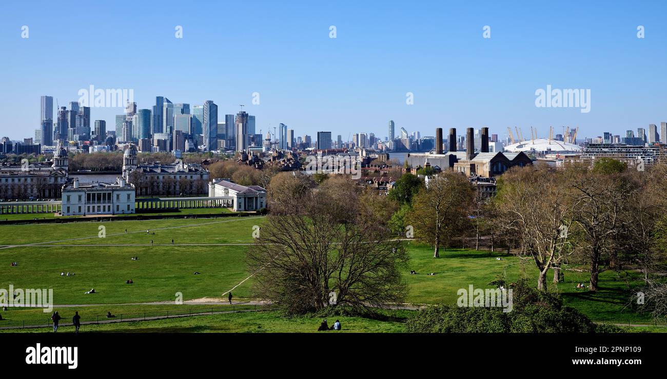 A view of Greenwich Park, London, looking back towards Queen's House ...