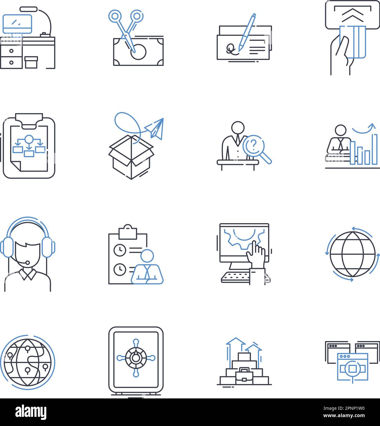 Group administration line icons collection. Leadership, Coordination ... Group administration line icons collection. Leadership, Coordination ...
