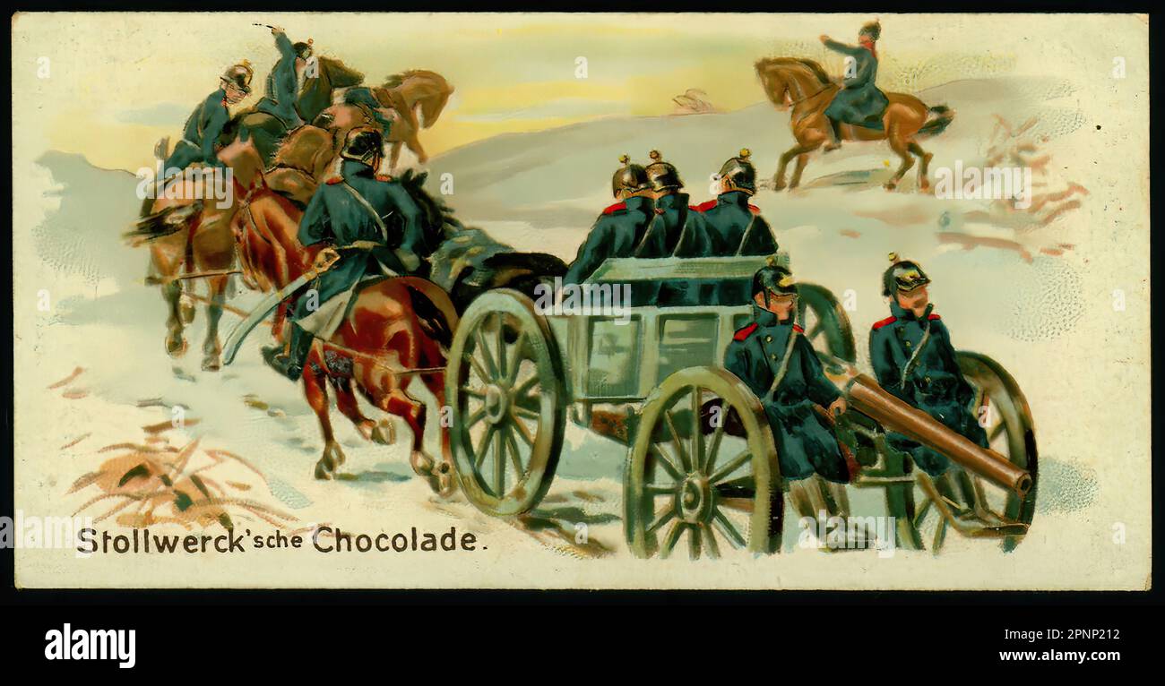 The German Army in 1898 - Vintage German Tradecard Stock Photo - Alamy