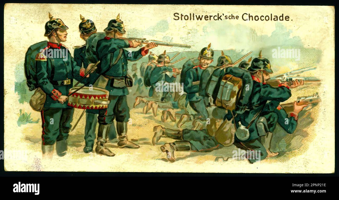 The German Army in 1898 - Vintage German Tradecard Stock Photo - Alamy