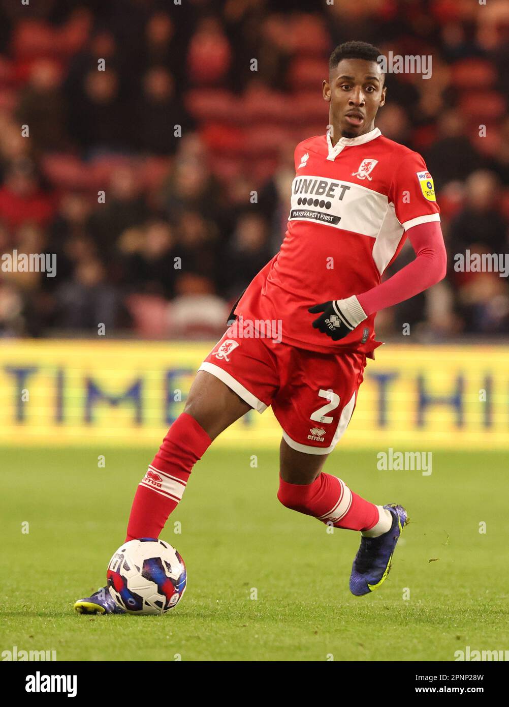 Isaiah Jones of Middlesbrough in action during the Sky Bet Championship ...