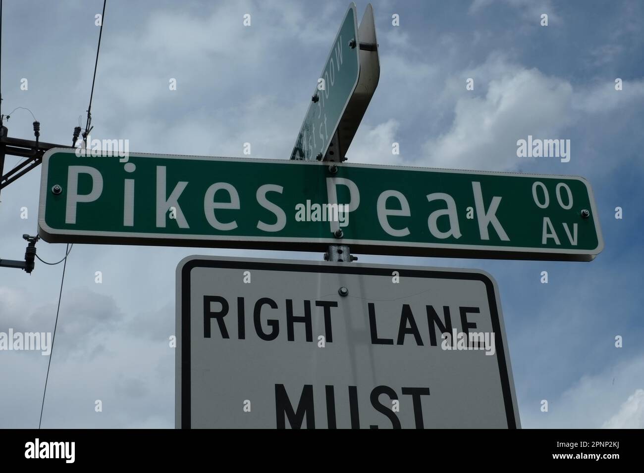 Pikes Peak Avenue sign, Manitou Springs, Colorado, USA Stock Photo - Alamy