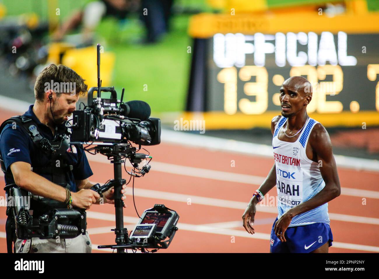Mo Farah after losing the 5000m final at the World Athletics ...