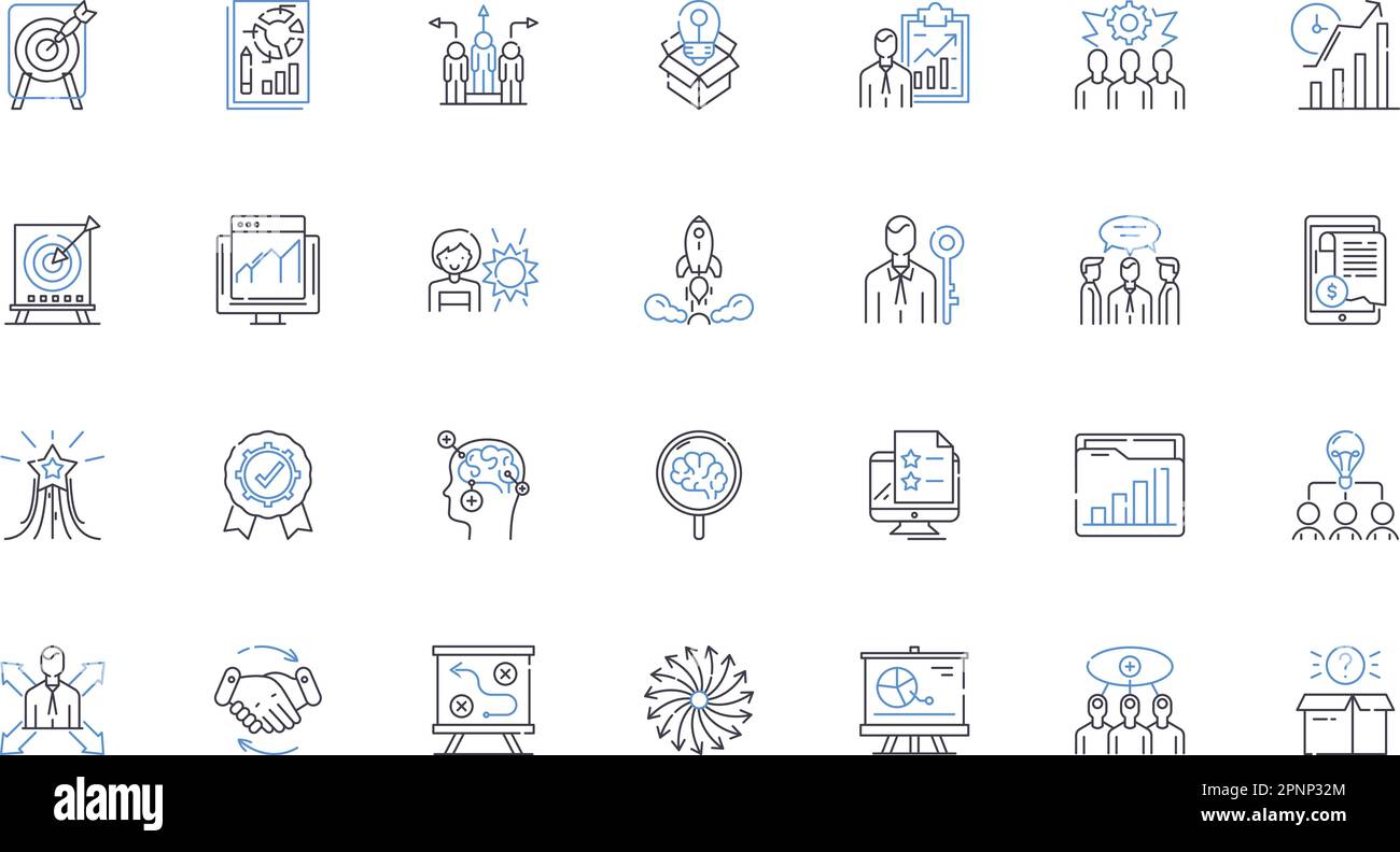 Blueprint outlining line icons collection. Plan, Sketch, Draft, Design ...