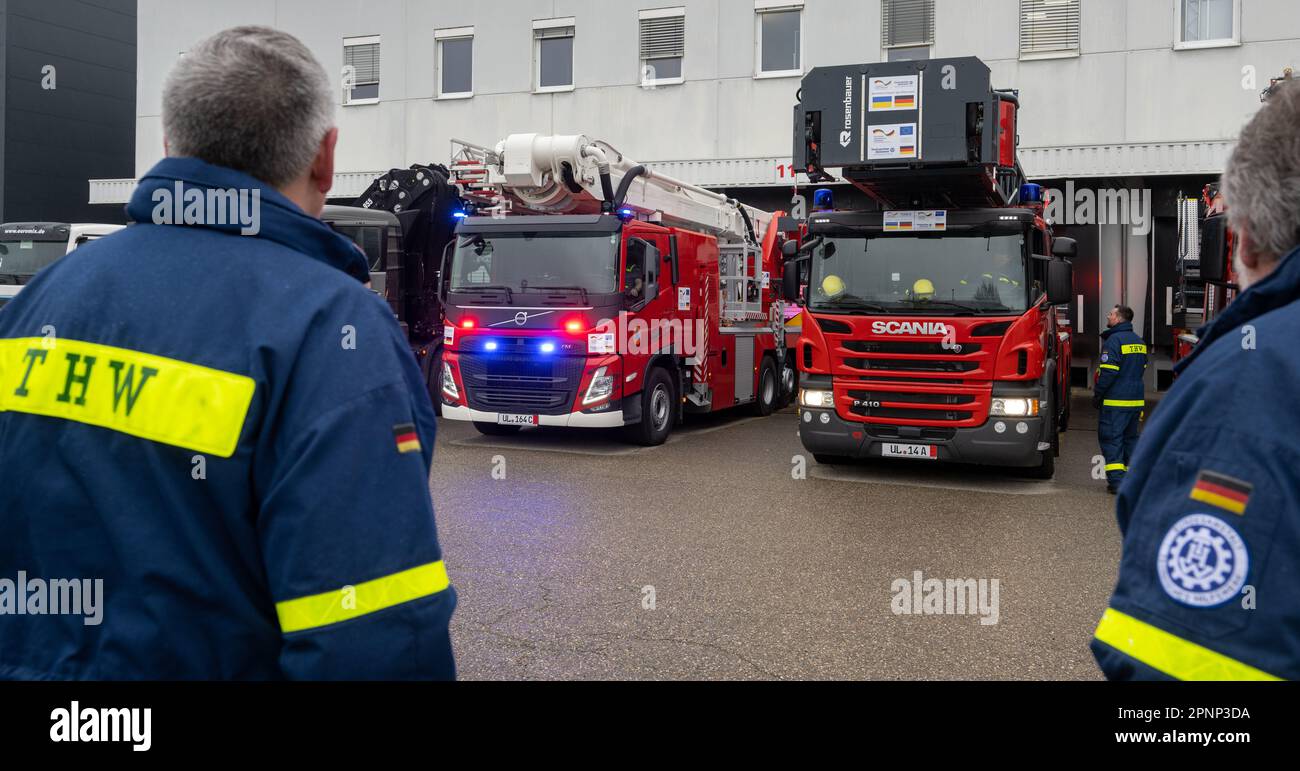 Ulm, Germany. 20th Apr, 2023. At the logistics center of the German ...