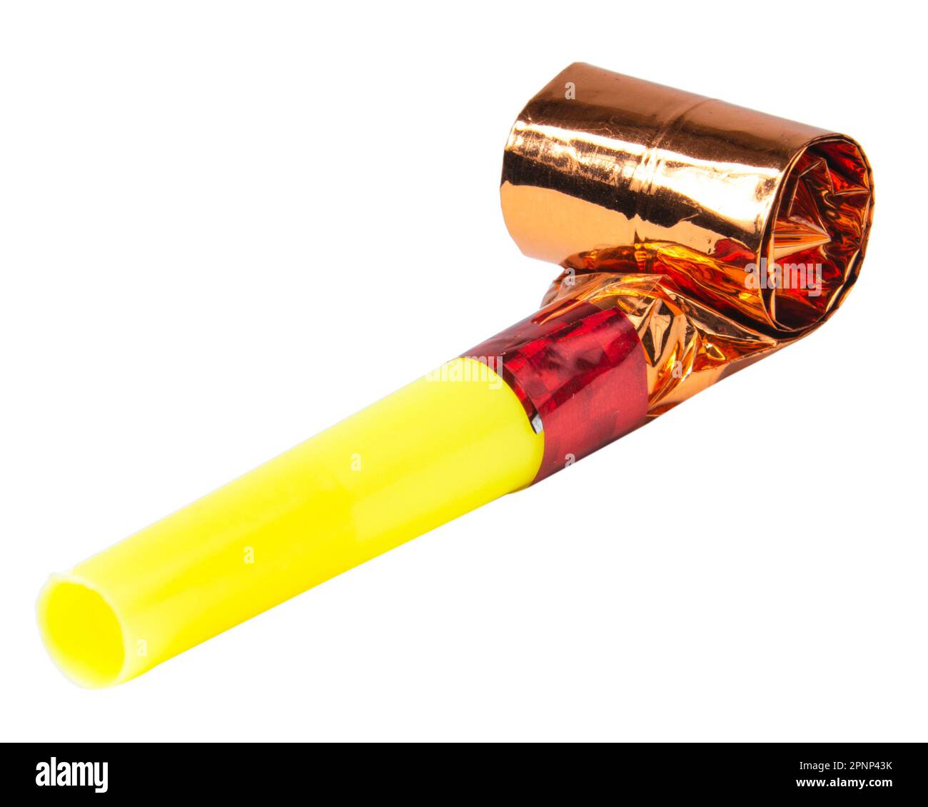 Party horn noisemaker blower rolled isolated on the white background ...