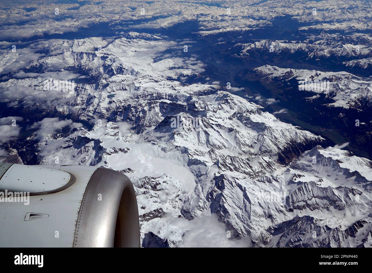 An Aerial view of the Alps mountains in Switzerland. Swiss Alps. aerial ...