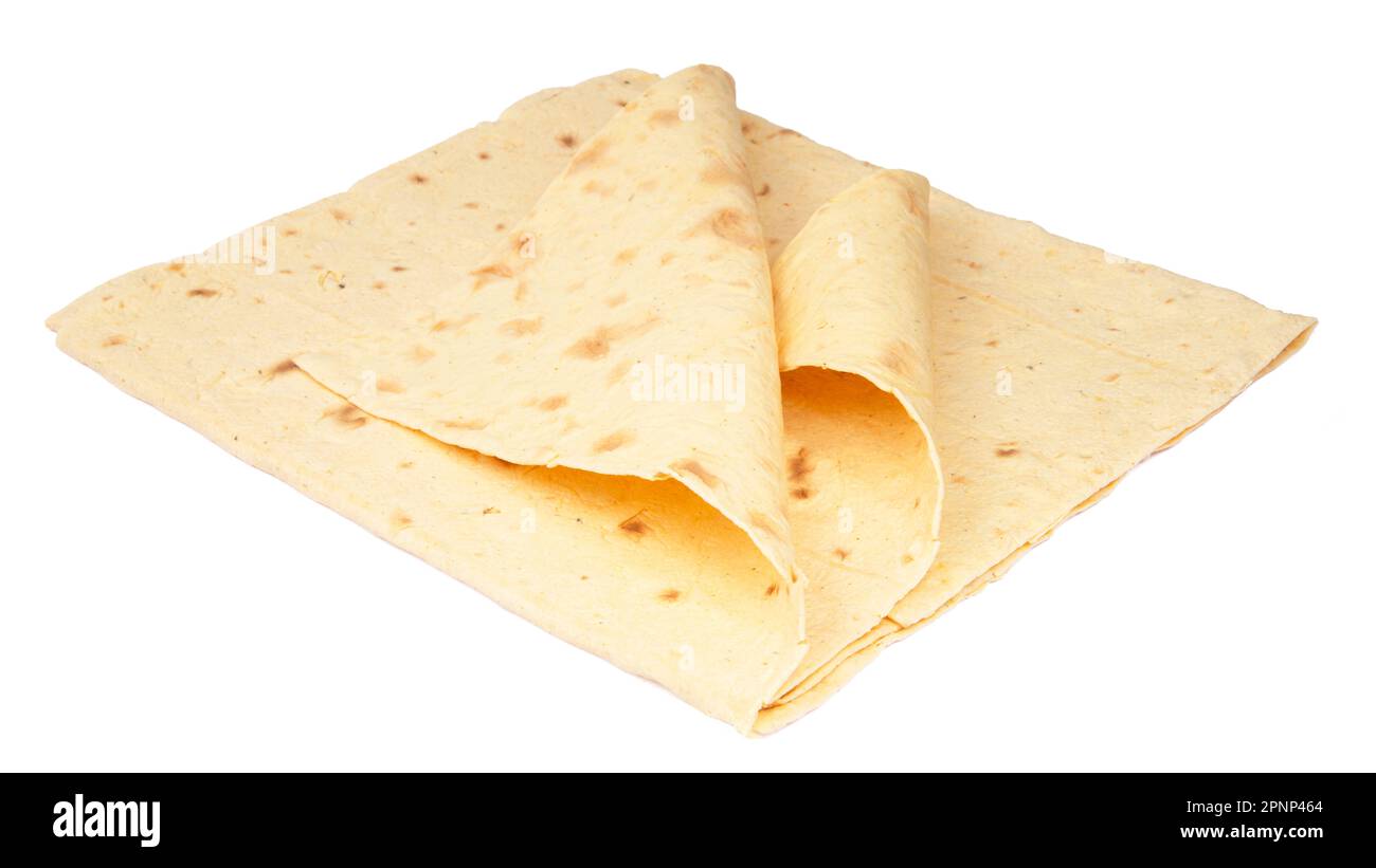 Armenian lavash on white background, isolated. Top view Stock Photo - Alamy