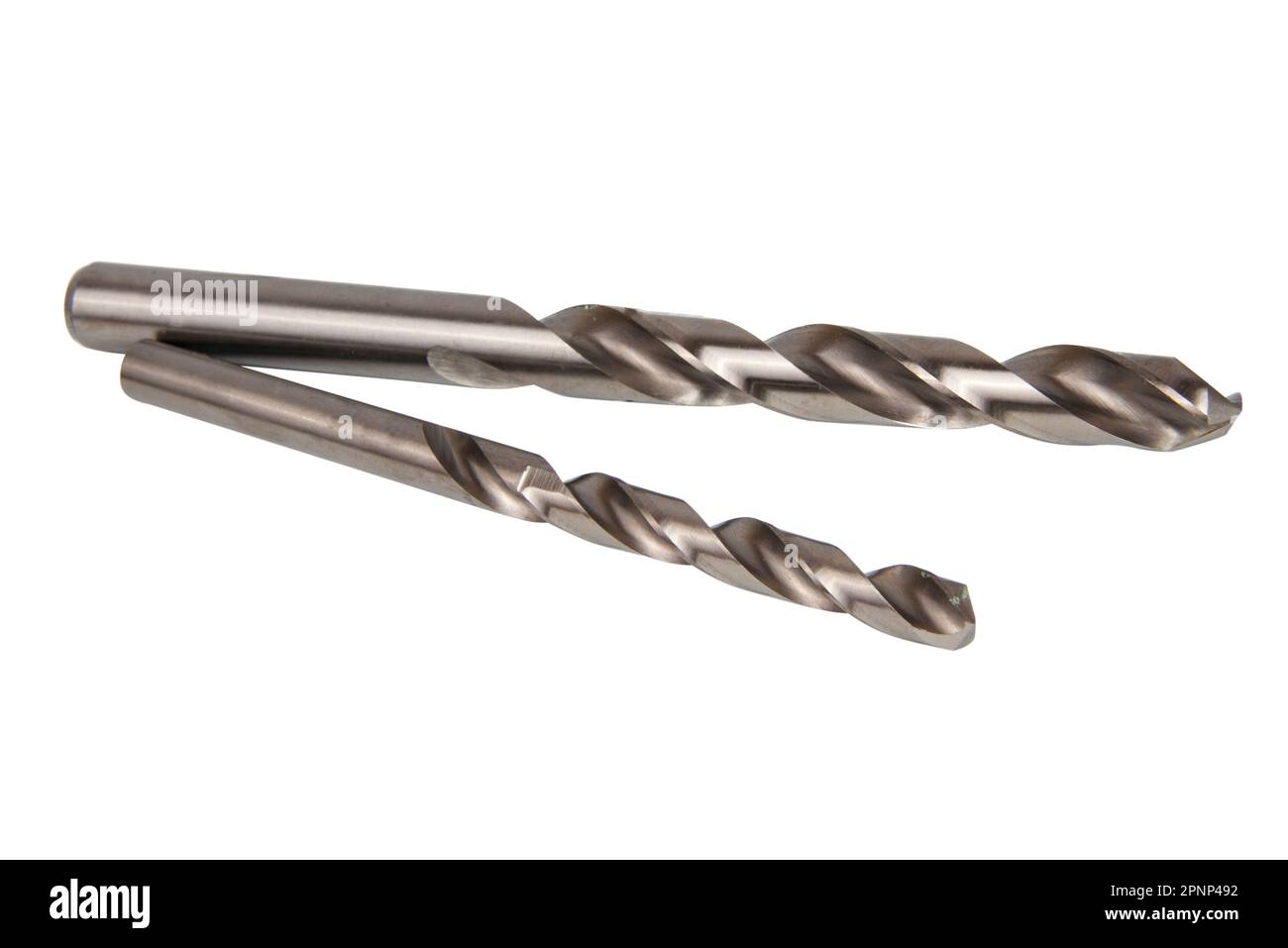 Drill bit. Stainless steel drill bit on a white background (with ...