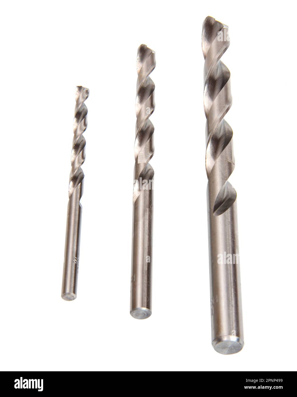 Drill bit. Stainless steel drill bit on a white background (with ...