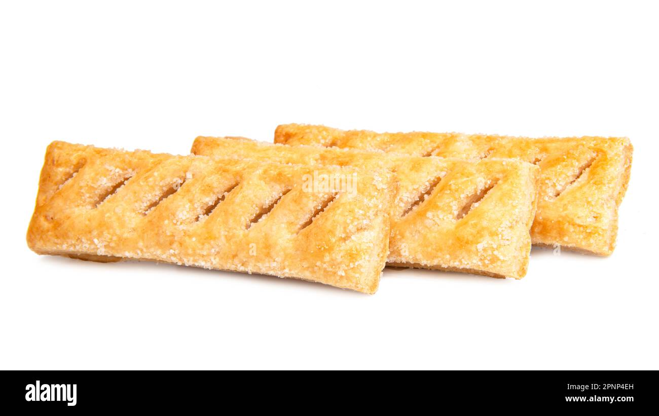 Puff pastry cookies fresh bakery shack isolated on the white background ...