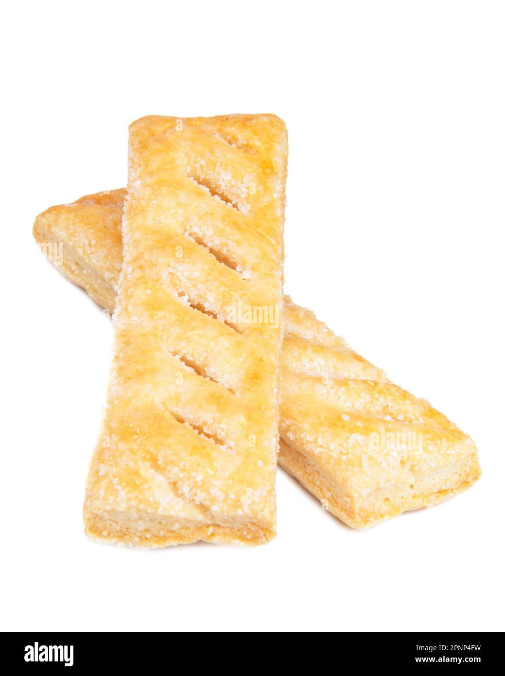 Puff pastry cookies fresh bakery shack isolated on the white background ...