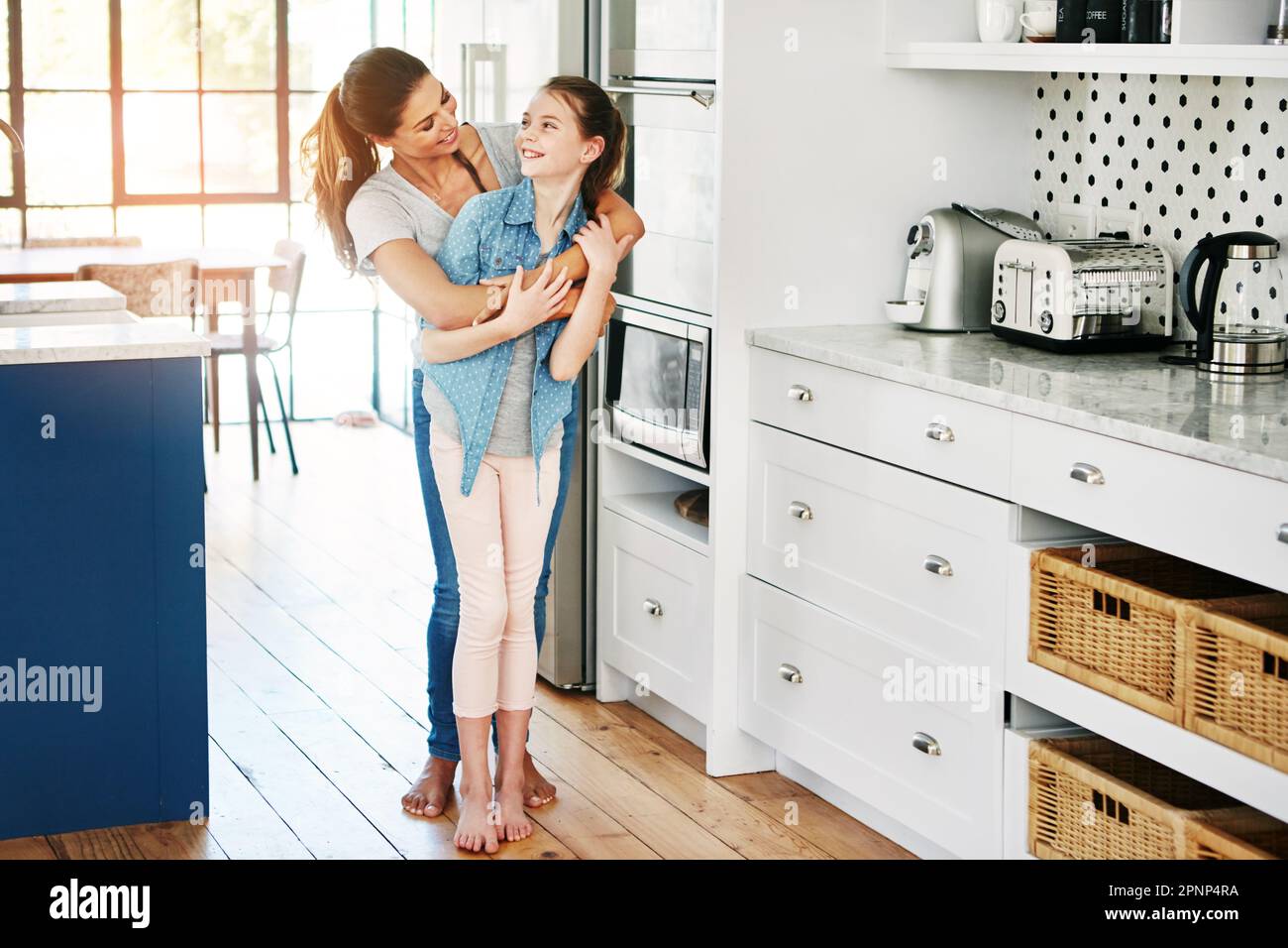 Creating and keeping a close connection with her daughter. a happy ...