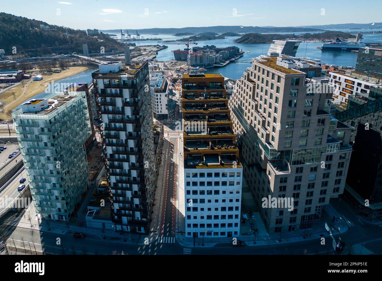 Oslo 20230418.The Barcode area in Bjoervika in Oslo. Photo: Cornelius ...