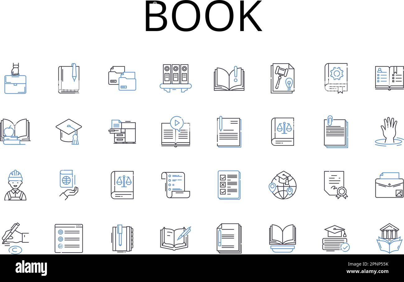Book line icons collection. Tome, Read, Novel, Manuscript, Text, Volume ...