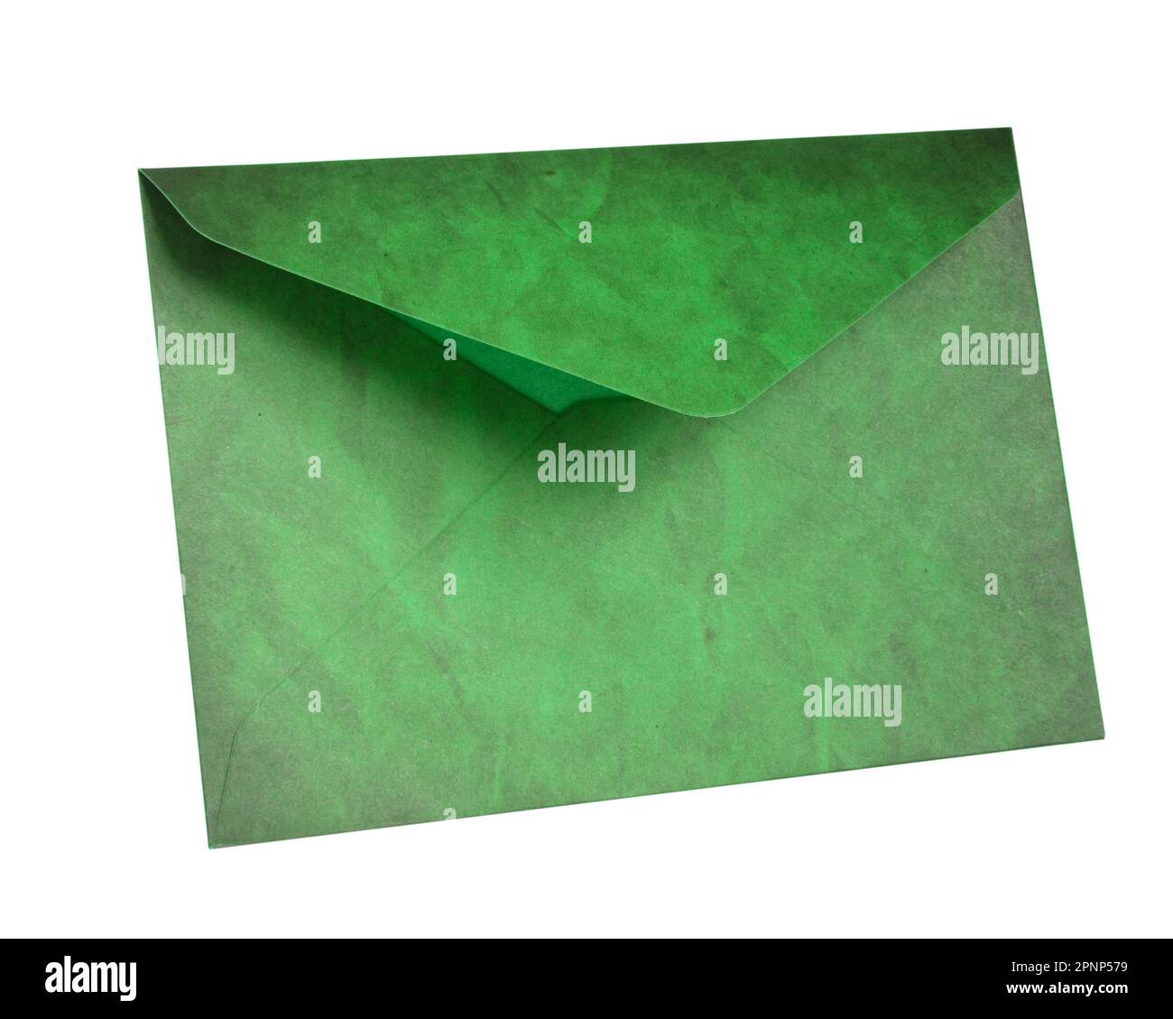 Closed green Envelope Isolated on White Background Stock Photo - Alamy