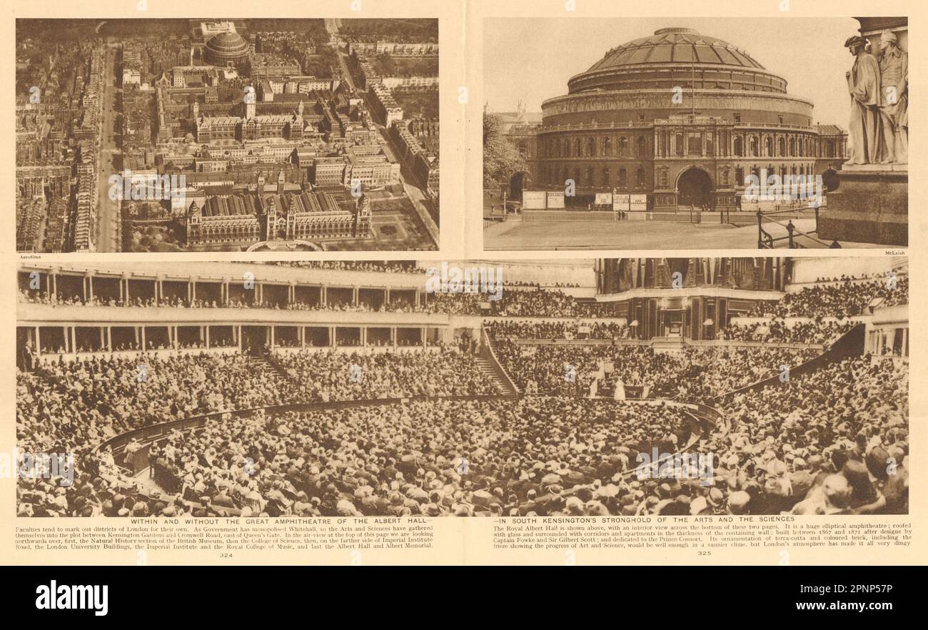 Royal Albert Hall, South Kensington. From the air/Interior/exterior ...