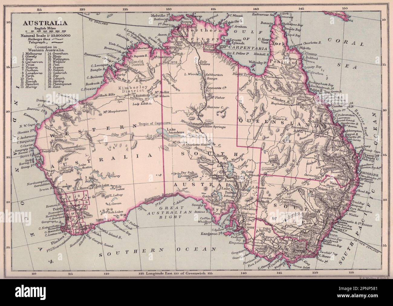 Map of Australia. Sydney. Australia 1890 old antique vintage plan chart ...