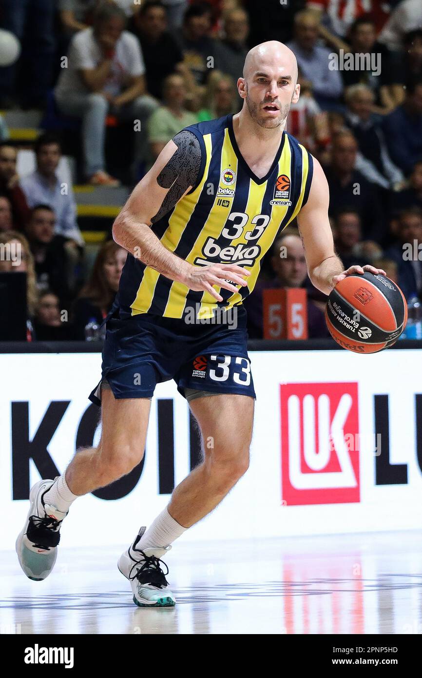 Belgrade, Serbia, 13 April 2023. Nick Calathes of Fenerbahce Beko ...