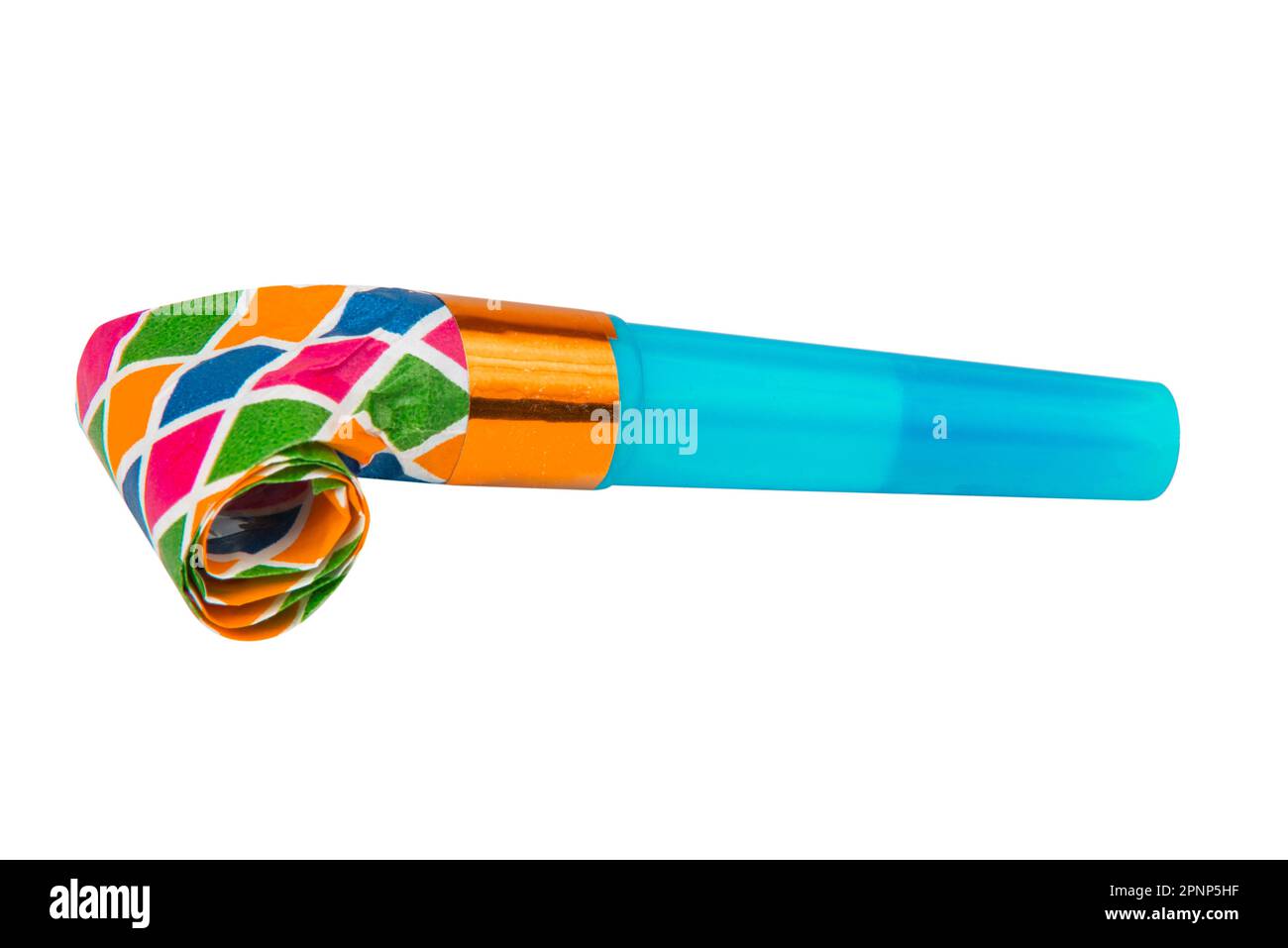 Party blower horn noisemaker rolled for birthday isolated on the white background Stock Photo ...