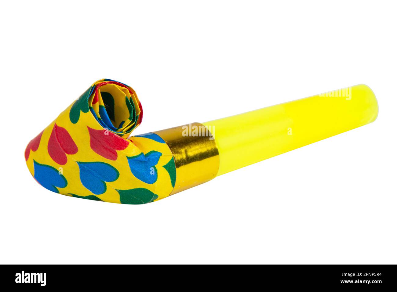 Party horn noisemaker blower rolled isolated on the white background ...