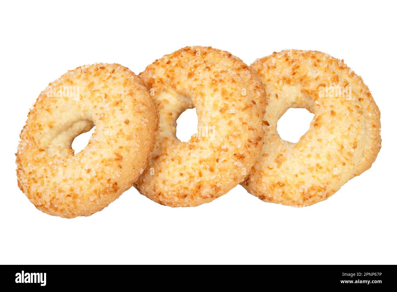 Tasty circle short pastry cookies isolated on white background Stock ...