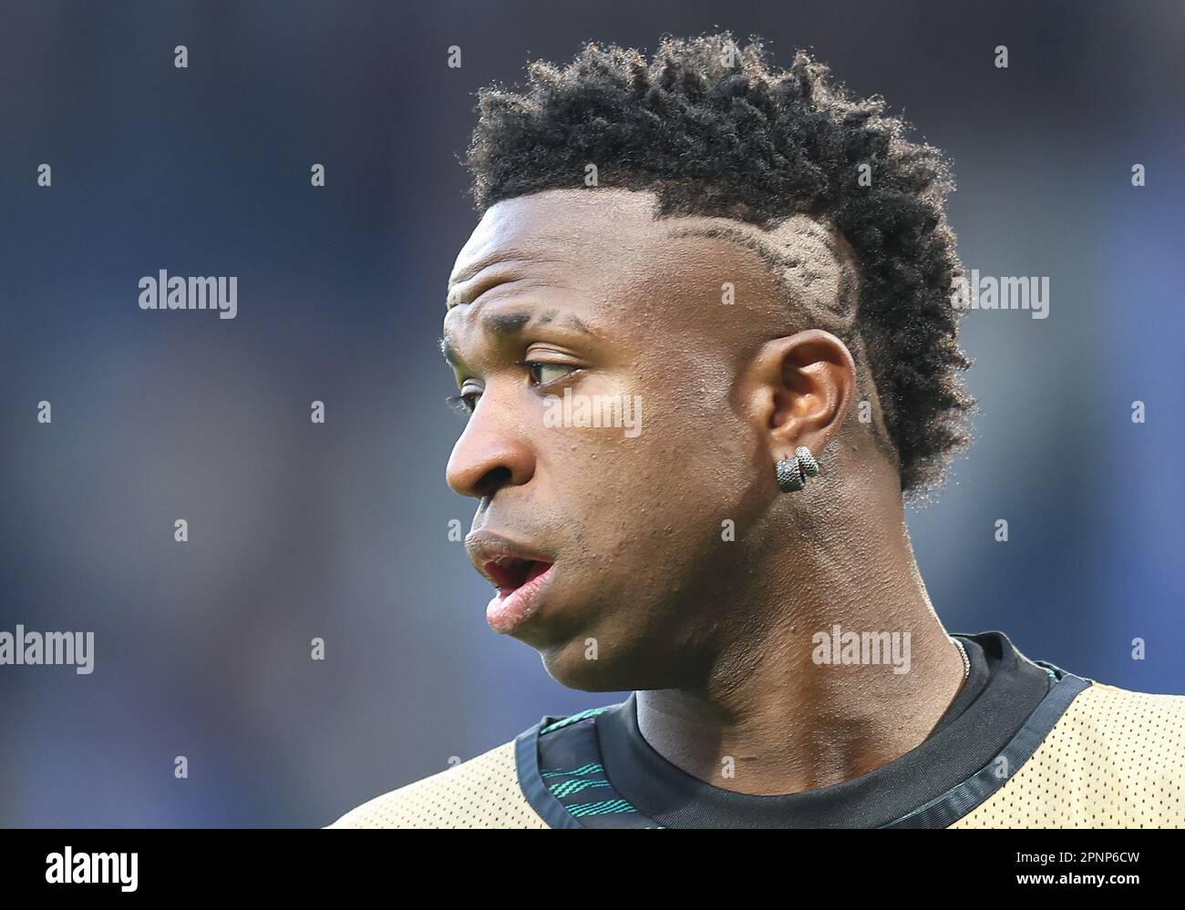 Vinicius Junior of Real Madrid hairdo during Chelsea v Real Madrid ...