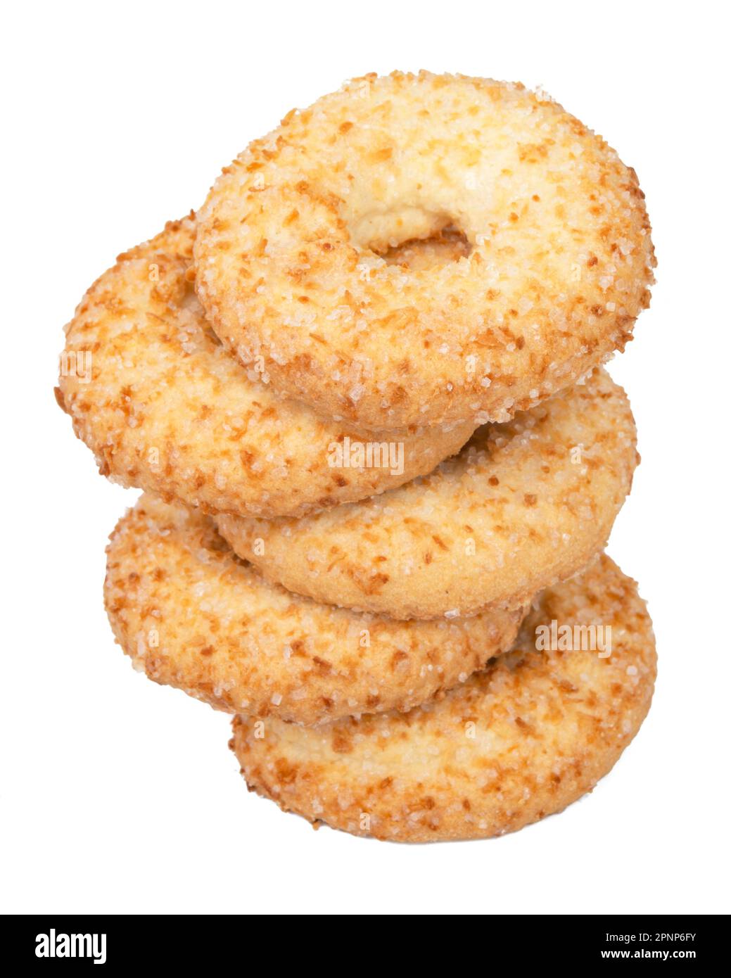 Tasty circle short pastry cookies isolated on white background Stock ...