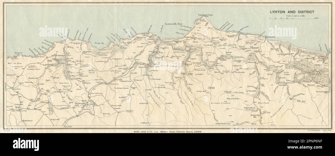 LYNTON & DISTRICT. Exmoor coast vintage tourist map. Devon. WARD LOCK ... LYNTON & DISTRICT. Exmoor coast vintage tourist map. Devon. WARD LOCK ...