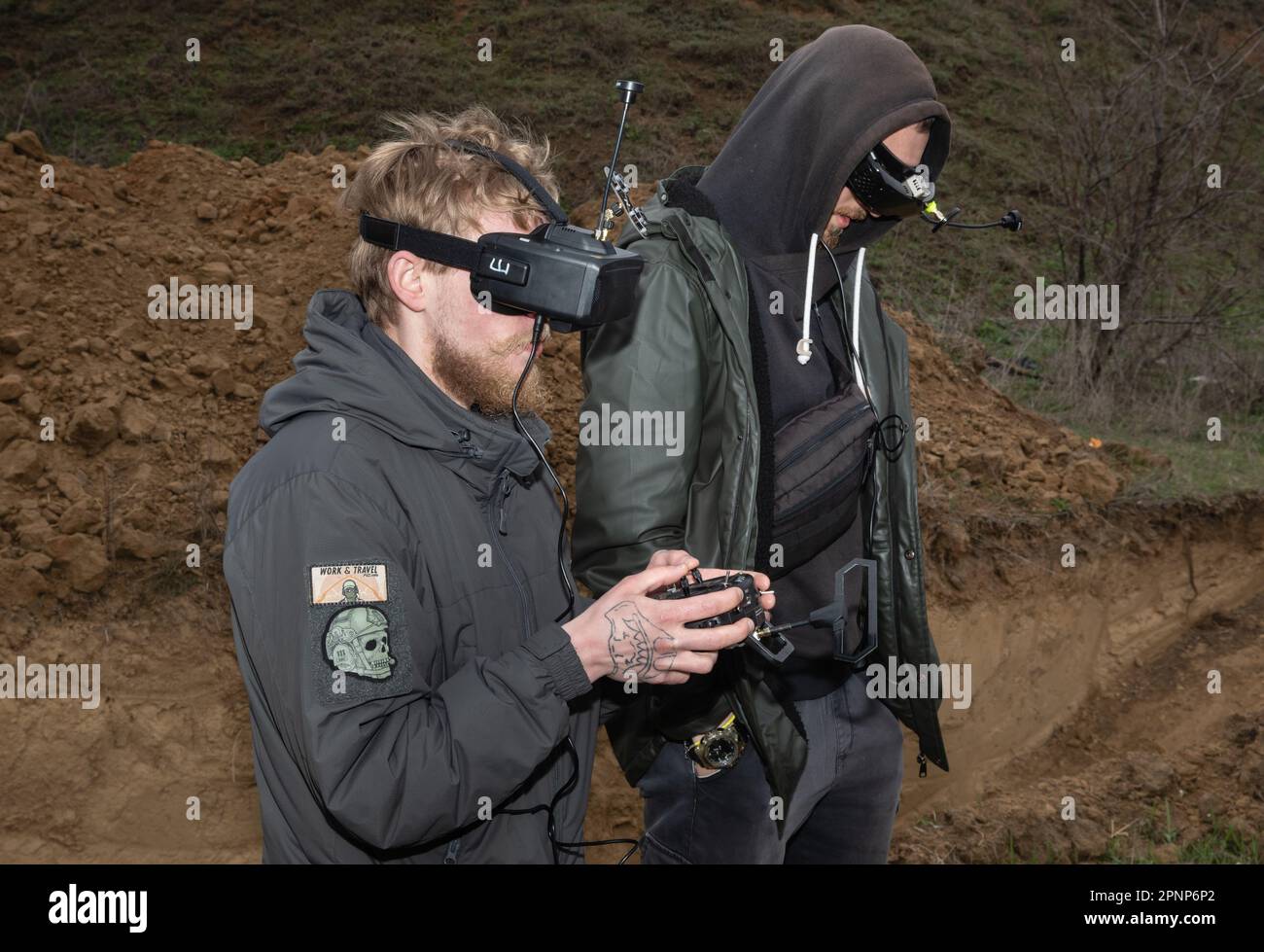 Odessa, Ukraine. 07th Apr, 2023. Drone Operators in FPV glasses seen in ...