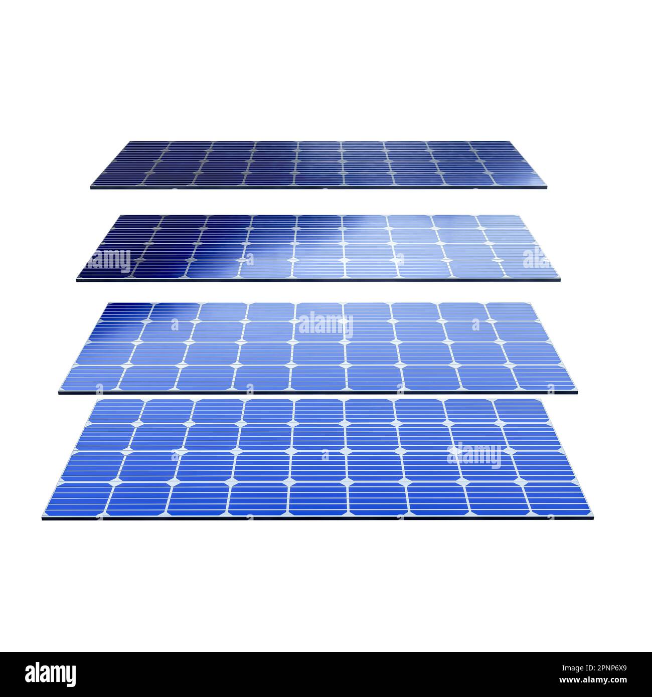 solar panels isolated on white background 3d illustration Stock Photo ...