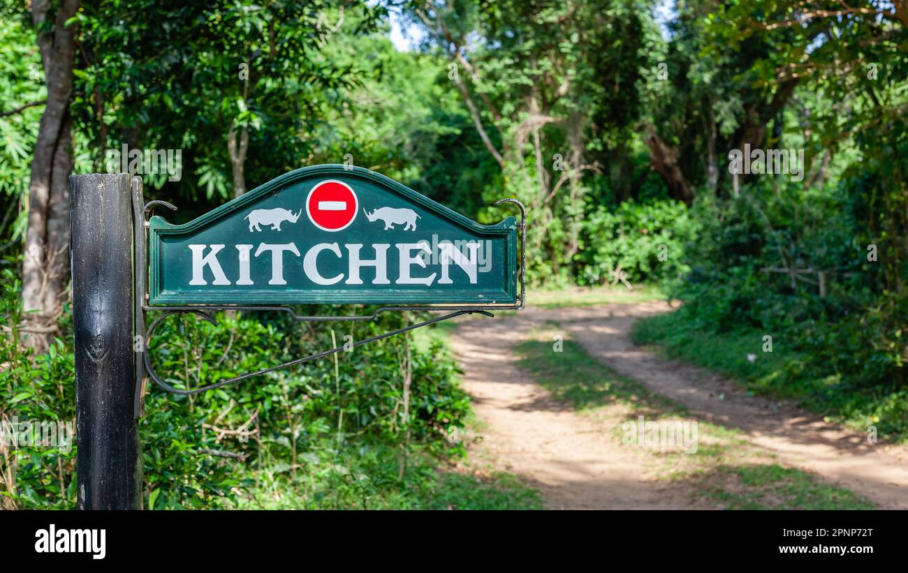 Wilderness Wildlife Bush Safari Camp Sign Kitchen words direction in ...