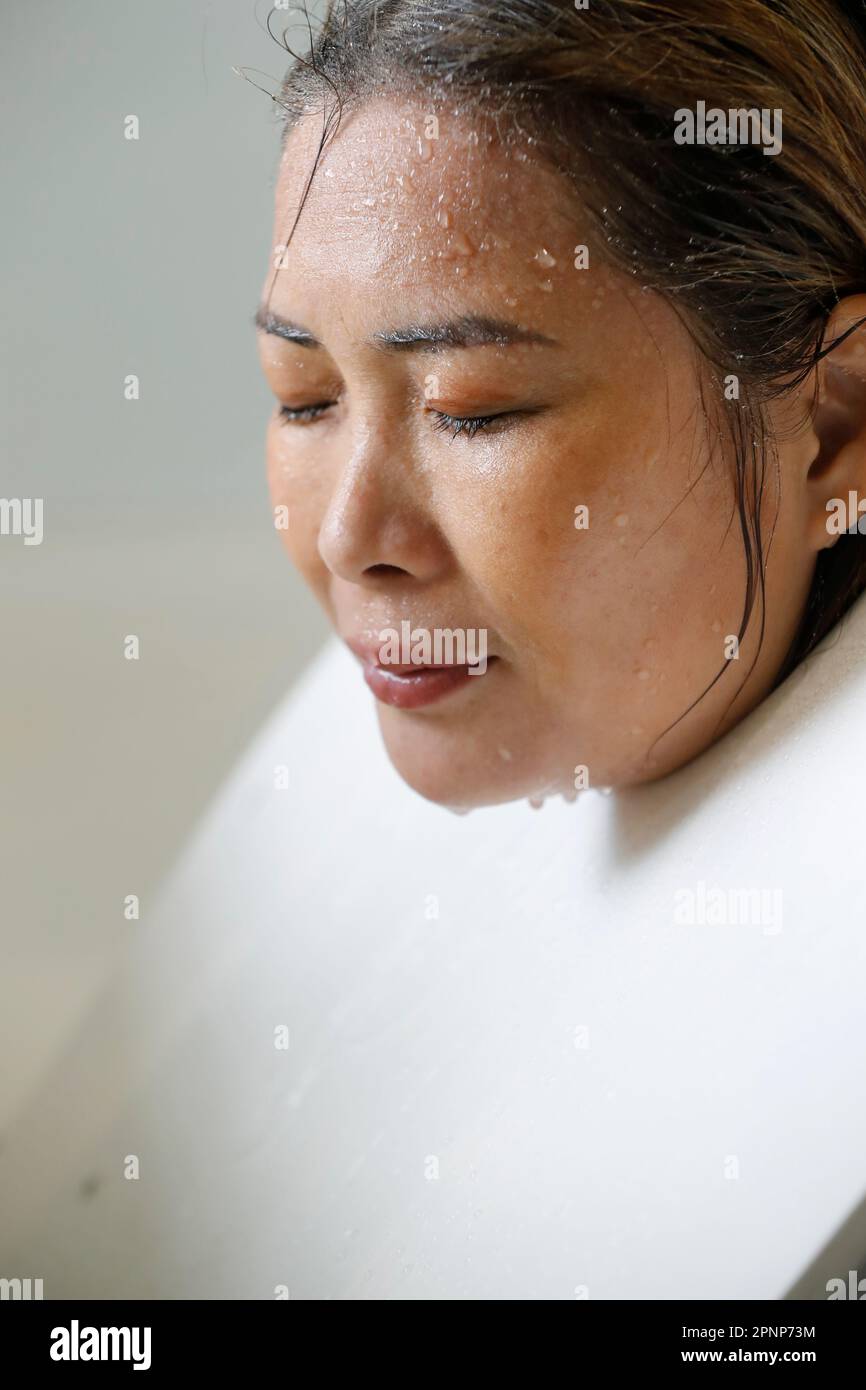 Saint-Gervais Mont-Blanc thermal spa. Thermal water shower. France ...