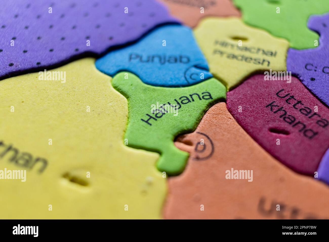 Selective focus on map of Haryana - a state of India Stock Photo - Alamy