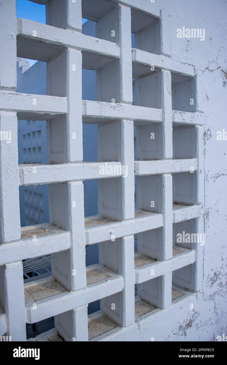 white cement latice work on a building Stock Photo - Alamy