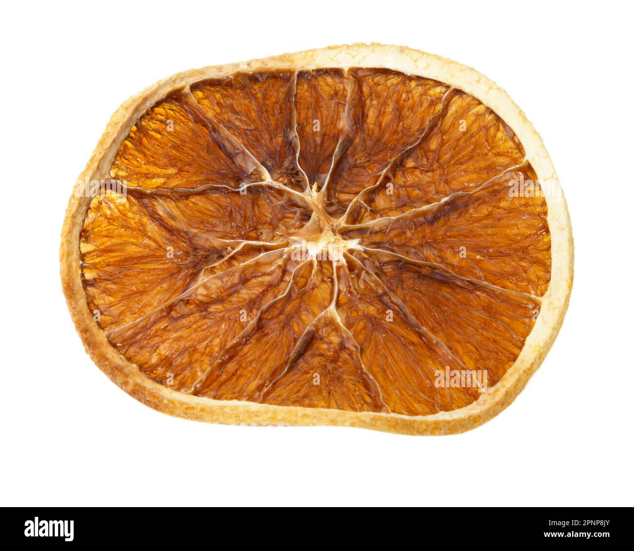 Dried orange isolated on a white background. Dried orange slice macro ...