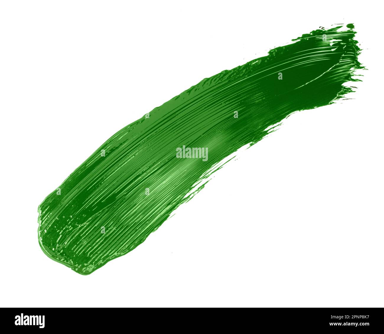 Smear and texture of green lipstick or acrylic paint isolated on white ...