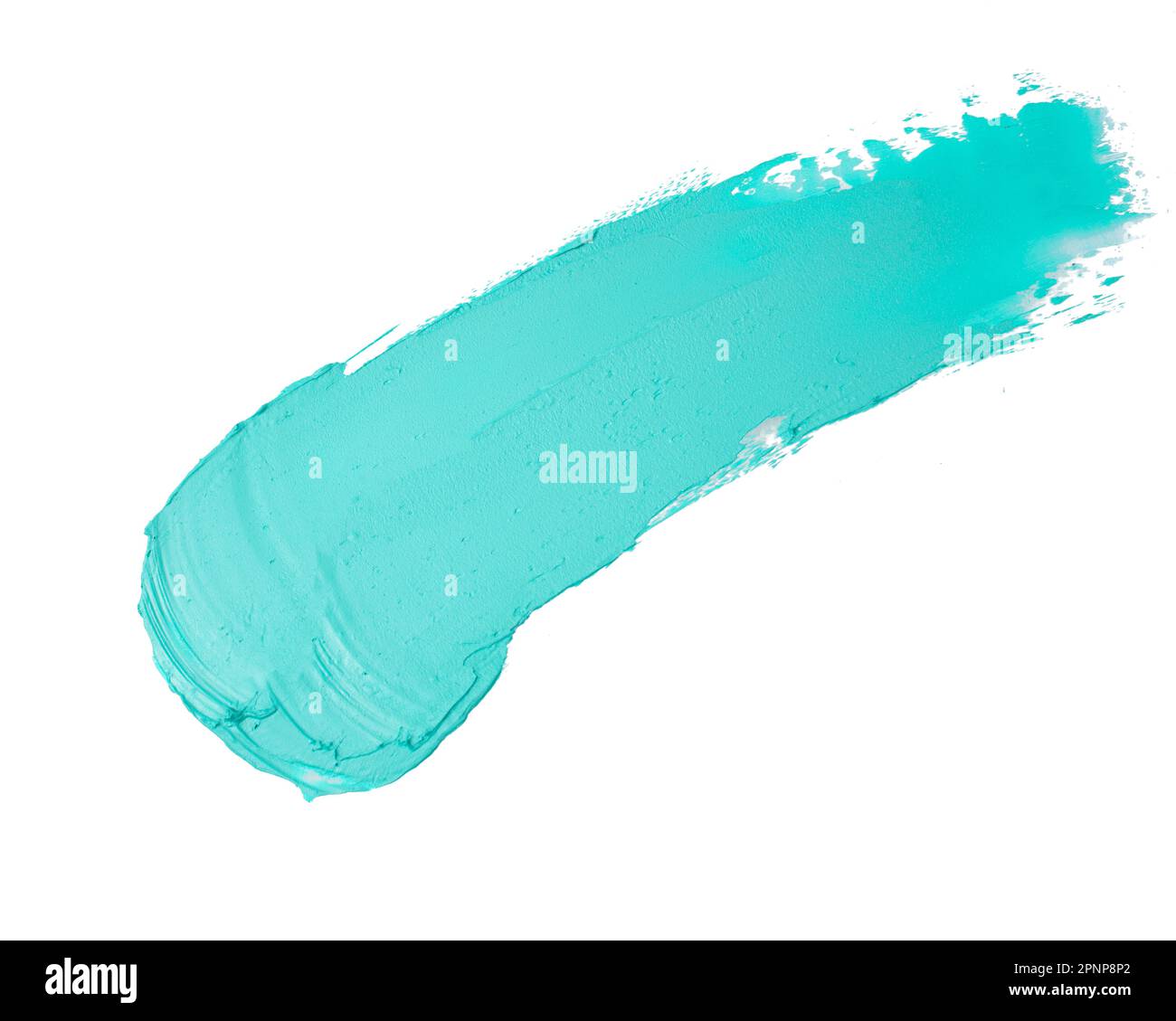 Smear and texture of green mint lipstick or acrylic paint isolated on ...