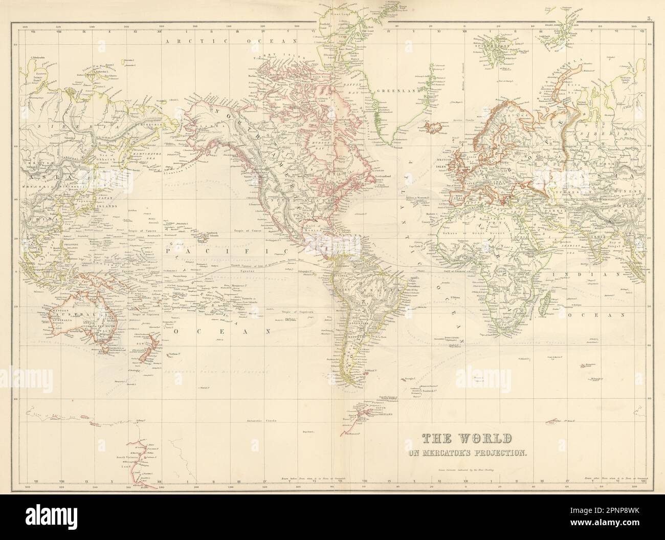 Mercator projection world map hi-res stock photography and images - Alamy