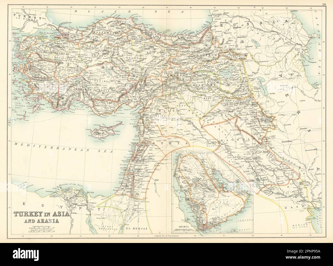 Turkey in Asia. Levant Anatolia Syria Palestine Iraq Arabia BARTHOLOMEW ...