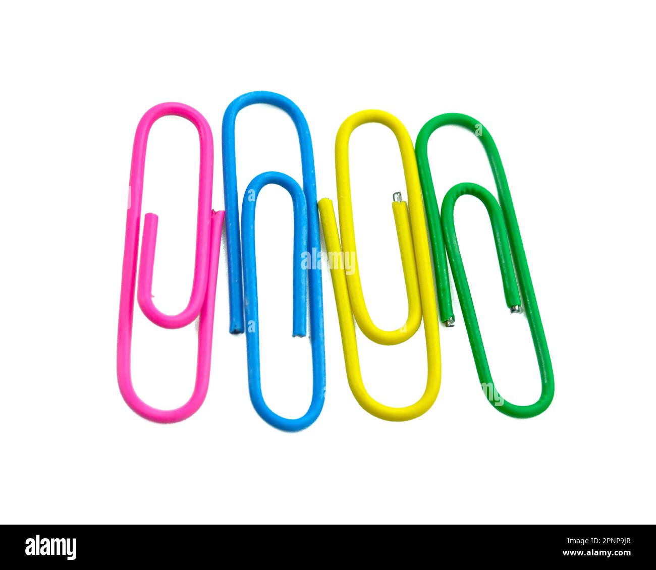 different colored paperclips isolated on white background Stock Photo ...