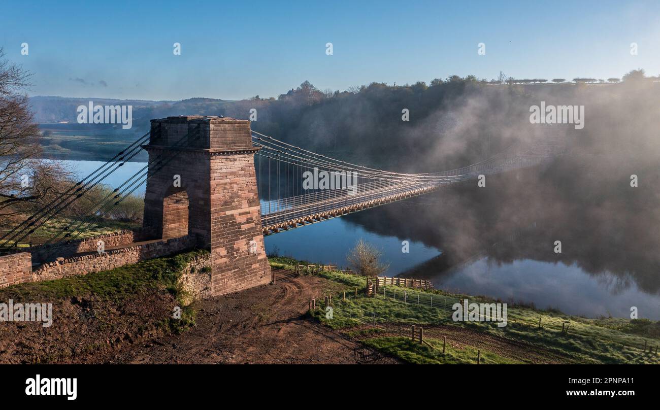 The Union Chain Bridge which has just reopened (17th April 2023) after ...
