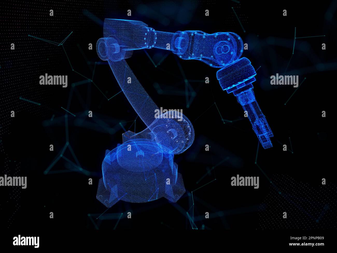 Industrial robot points and line formation of 3d robot. Digital ...