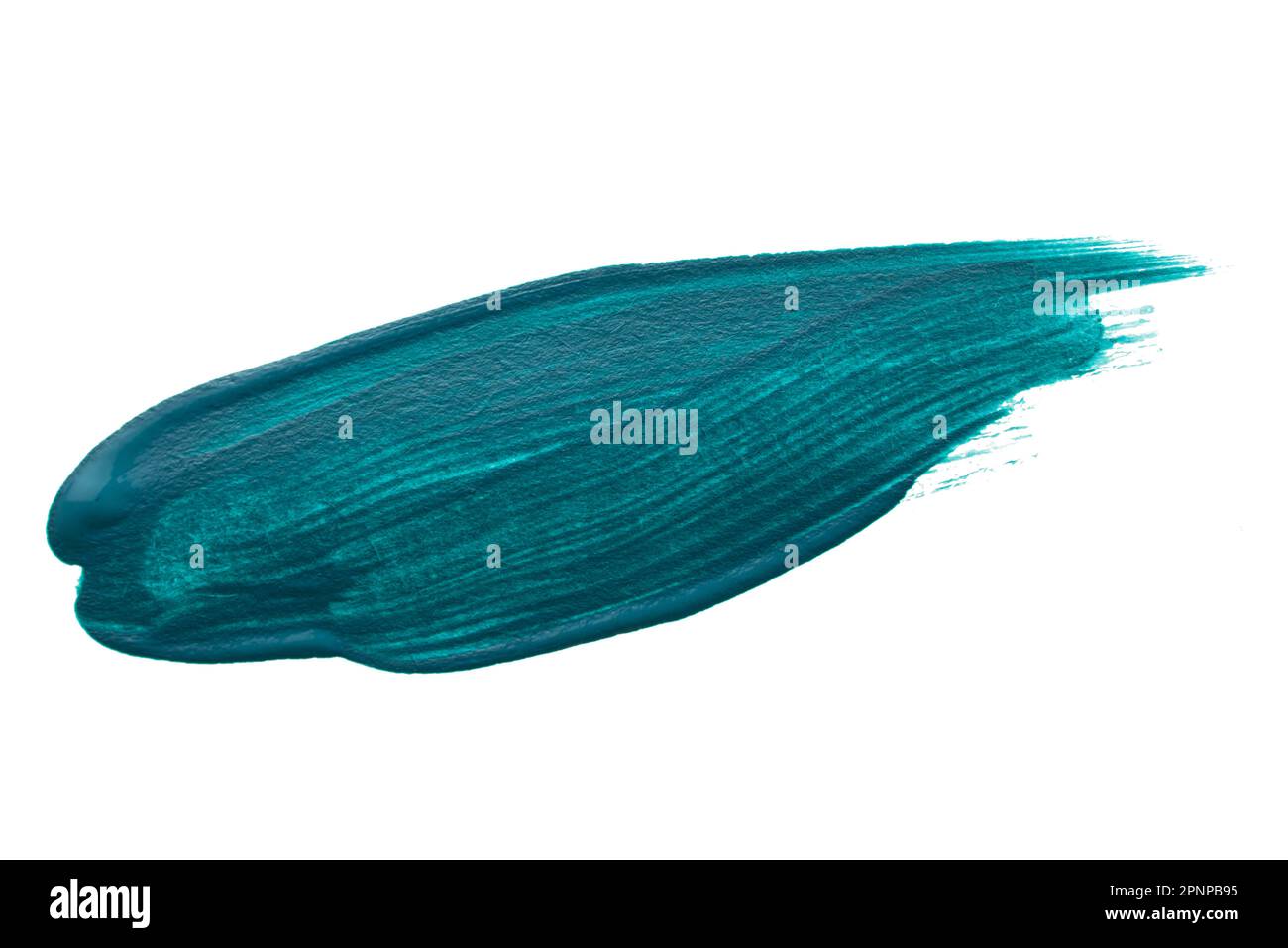 Acrylic paint brush track blank art isolated on the white background ...