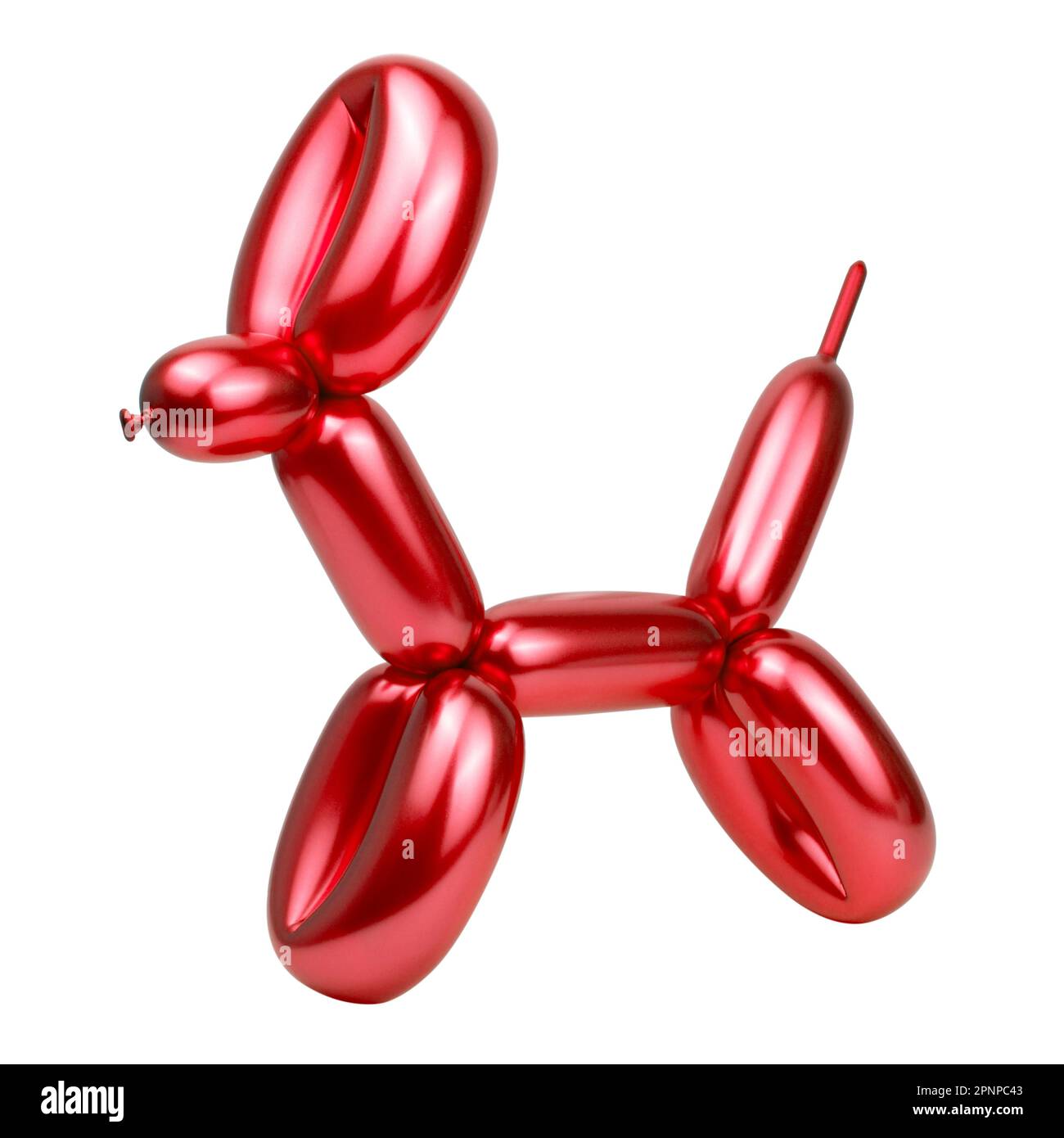 Bright party balloon dog figure isolated on the white background Stock ...