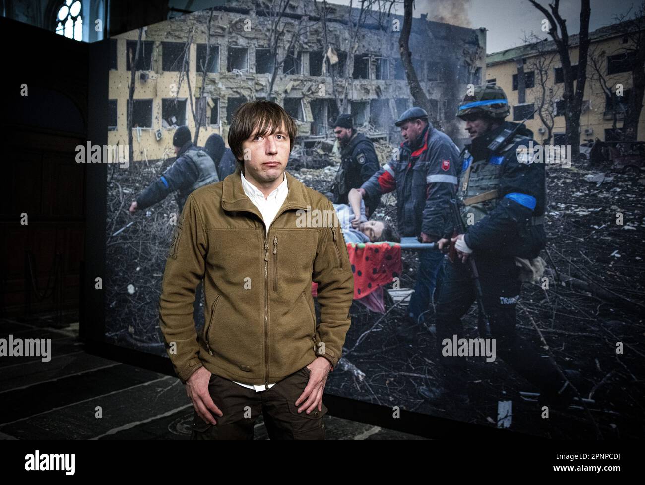 AMSTERDAM - 20/04/2023, The Ukrainian photographer Evgeniy Maloletka ...
