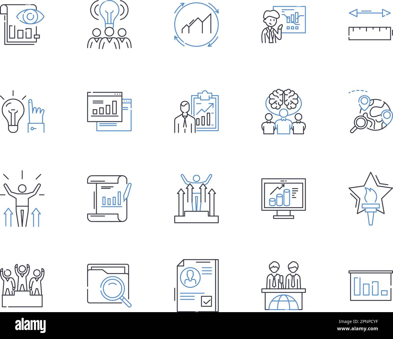 Market growth line icons collection. Expansion, Upsurge, Thriving ...
