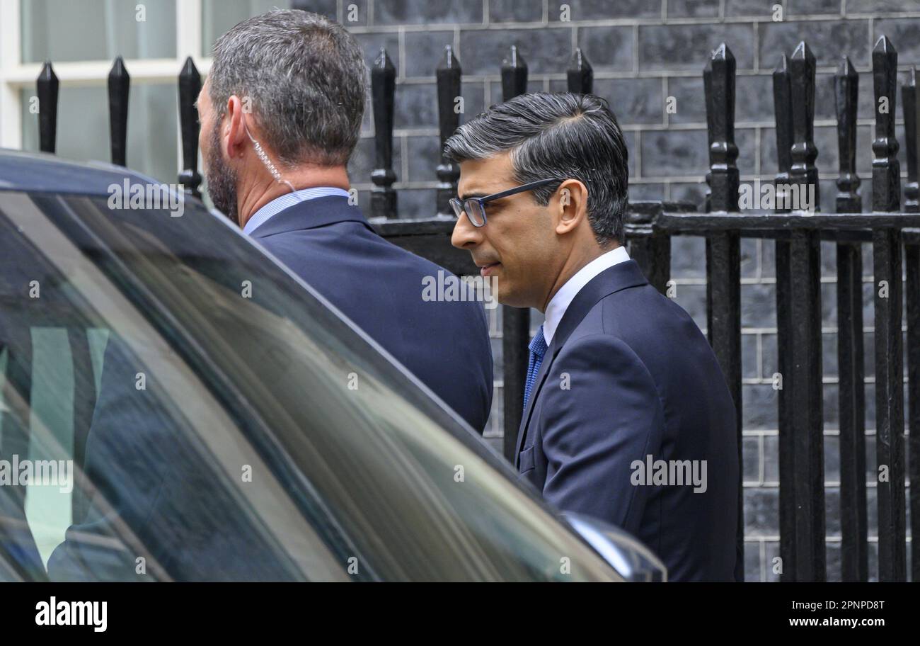 Rishi Sunak MP - British Prime Minister - leaving Downing Street for ...