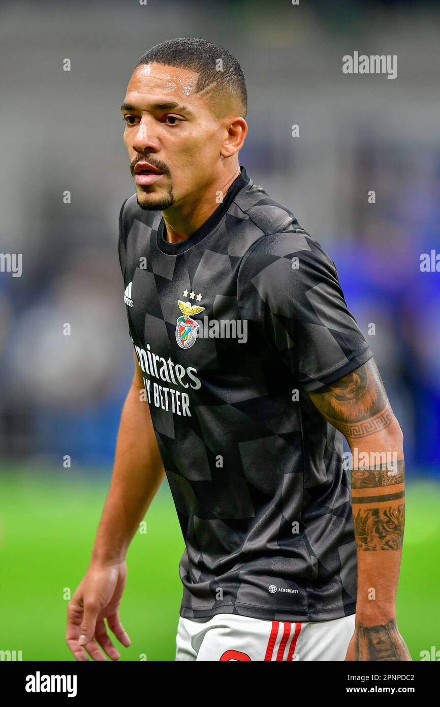 Milano, Italy. 19th Apr, 2023. Gilberto of Benfica is warming up before ...